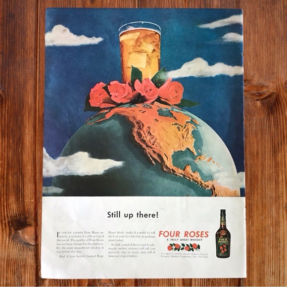 Four Roses Whiskey | Art | Vintage 944 Four Roses Whiskey Advertising ...